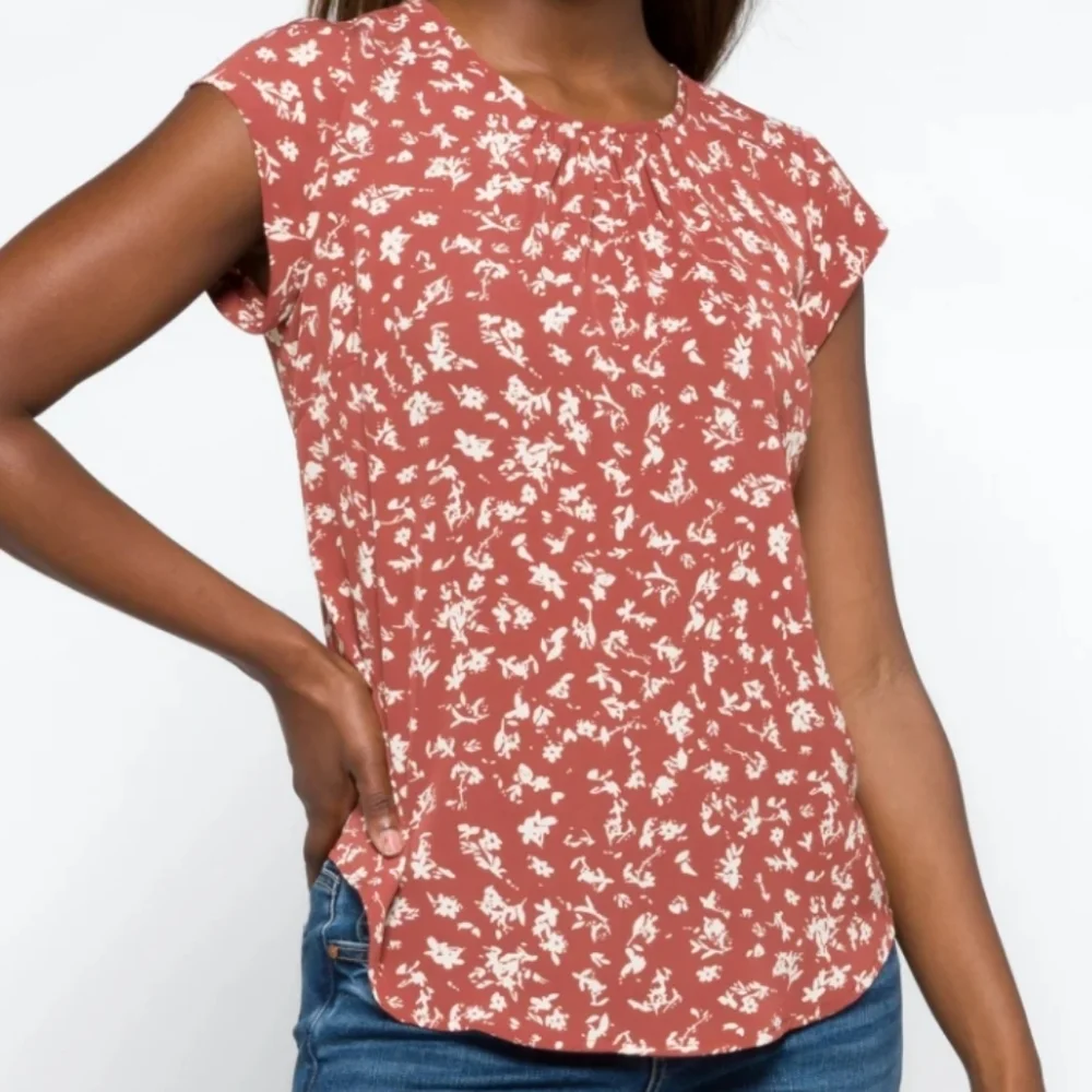 fun 2 fun | Tops | Fun2fun Kaden Pleated Blouse Burnt Orange Stitchfix ...